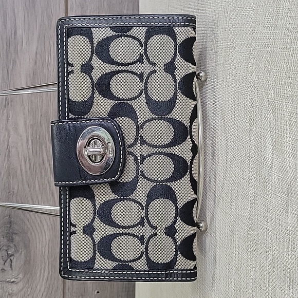 Coach | Bags | Coach Signature Canvas Leather Wallet | Poshmark